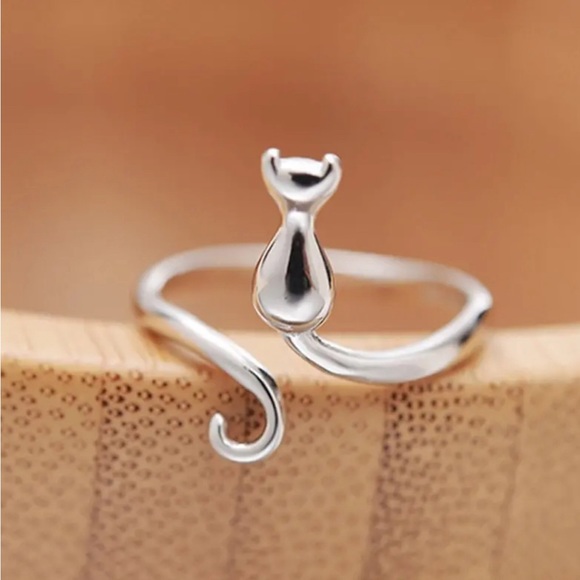 Accessories | Darling Little Silver Kitty Cat Ring | Poshmark